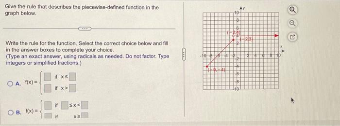 Solved Give the rule that describes the piecewise-defined | Chegg.com