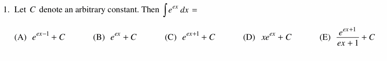 Solved Let C ﻿denote an arbitrary constant. Then | Chegg.com