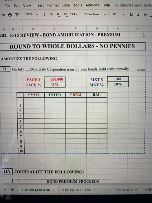 Solved File Edit View Insert Format Data Tools Add Ons Help