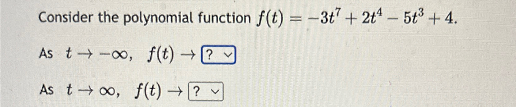 Solved Consider the polynomial function | Chegg.com
