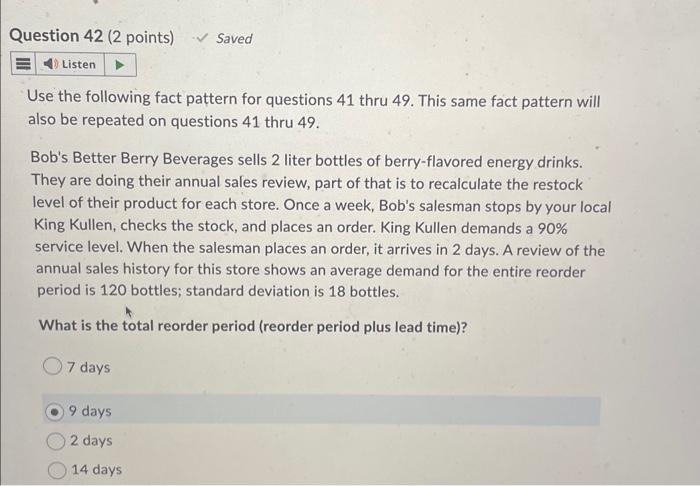 Solved Use the following fact pattern for questions 41 thru | Chegg.com