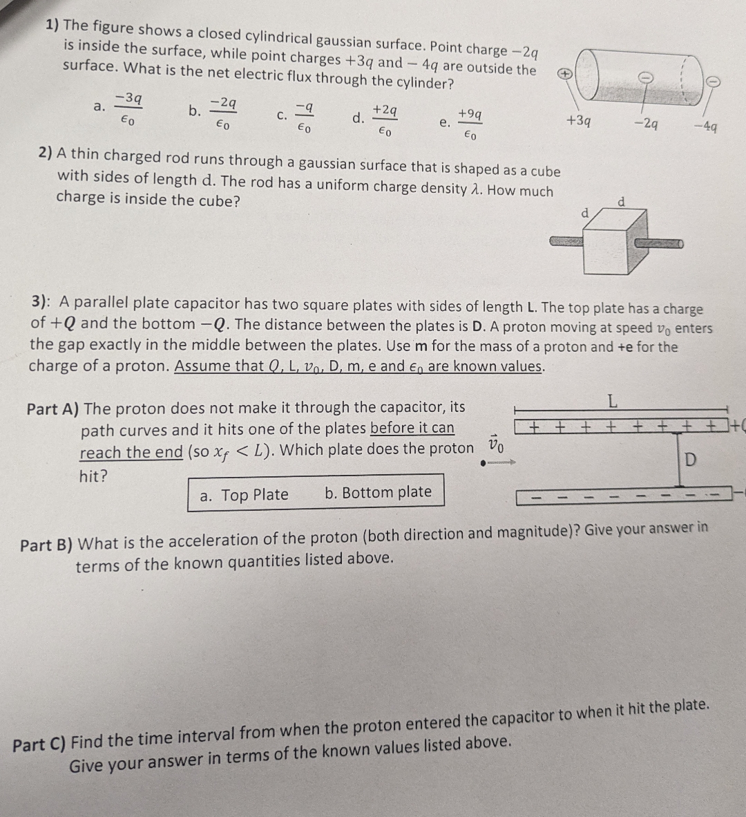 Solved The figure shows a closed cylindrical gaussian | Chegg.com