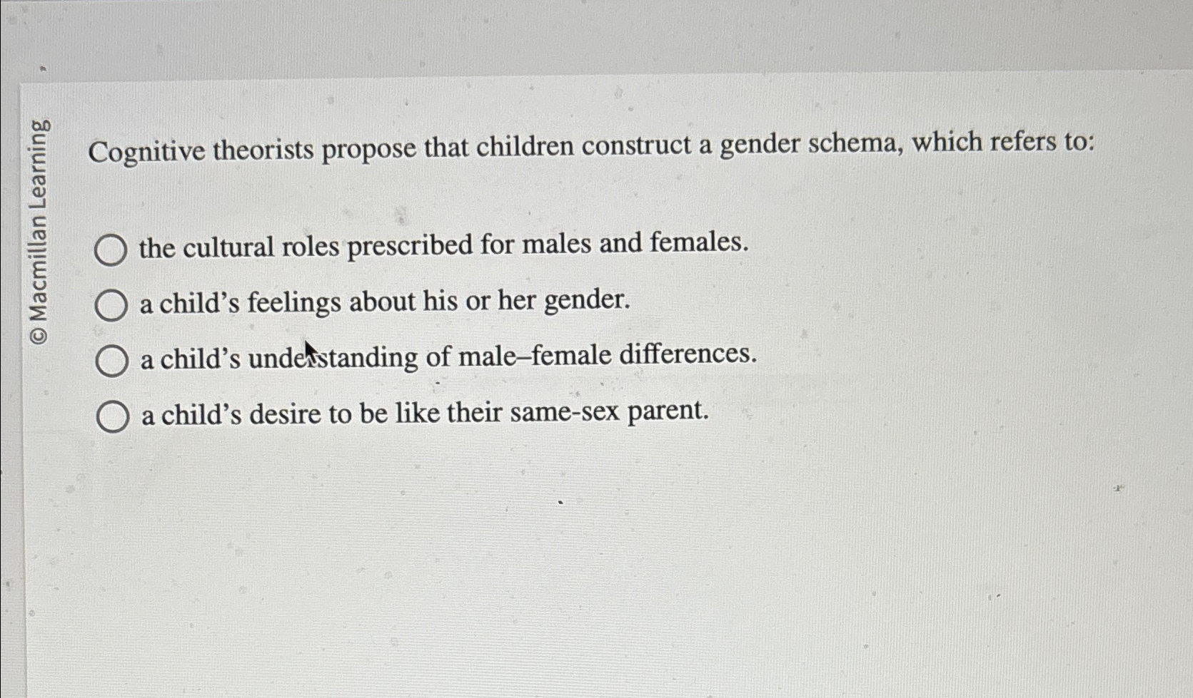 Solved Cognitive theorists propose that children construct a | Chegg.com