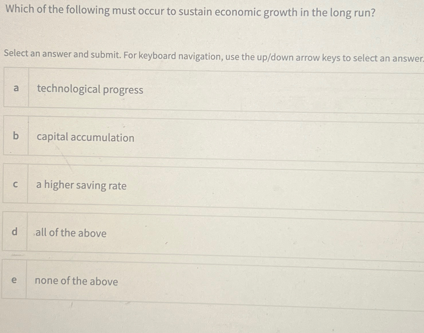 Solved Which of the following must occur to sustain economic | Chegg.com