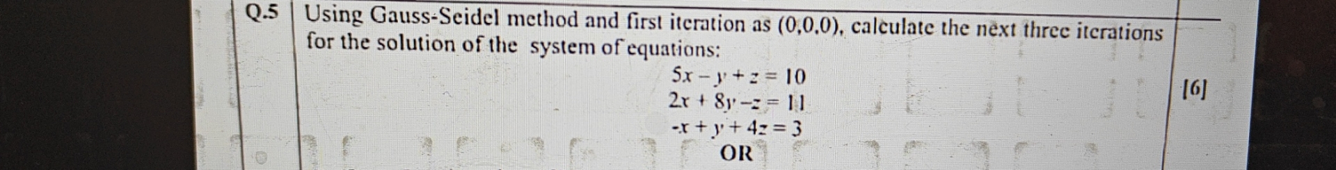 Solved Using Gauss-Seidel method and first iteration as | Chegg.com
