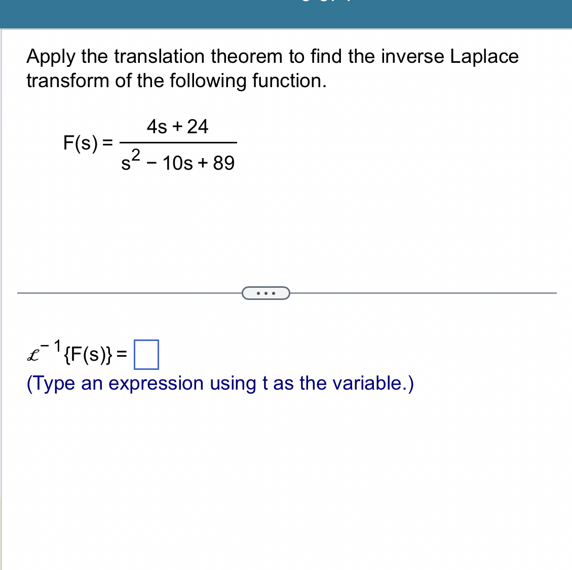 Solved Apply the translation theorem to find the inverse | Chegg.com