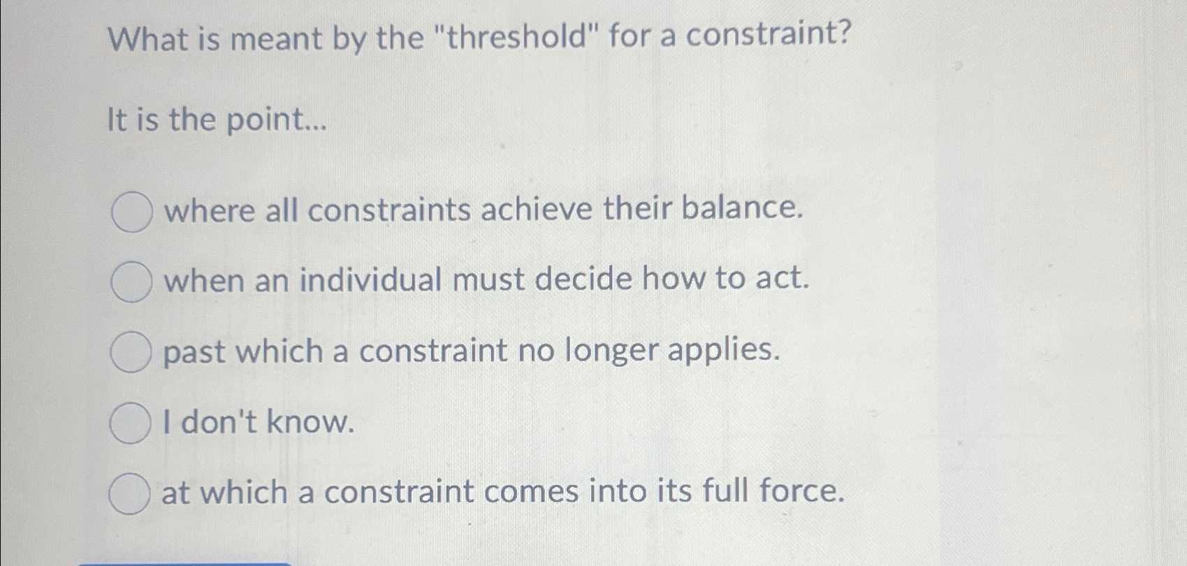 Solved What is meant by the "threshold" for a constraint?It | Chegg.com