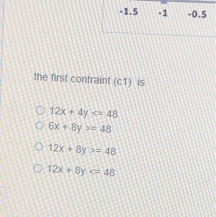 Solved the first contraint (c1) is | Chegg.com