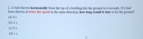 Solved A ball thrown horizontally from the top of a building | Chegg.com
