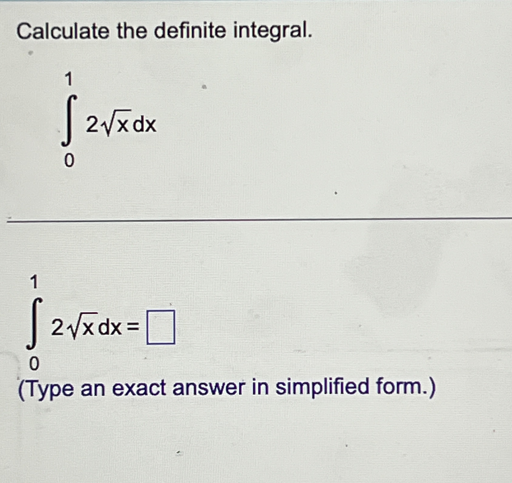 Solved Calculate the definite | Chegg.com