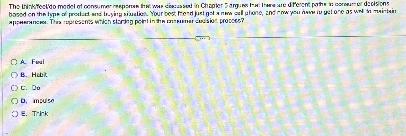 Solved The think/feel/do model of consumer response that was | Chegg.com
