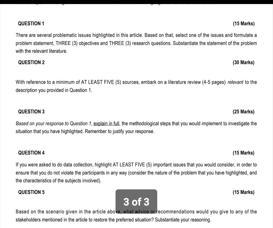 QUESTION 1(15 ﻿Marks)There are several problematic | Chegg.com