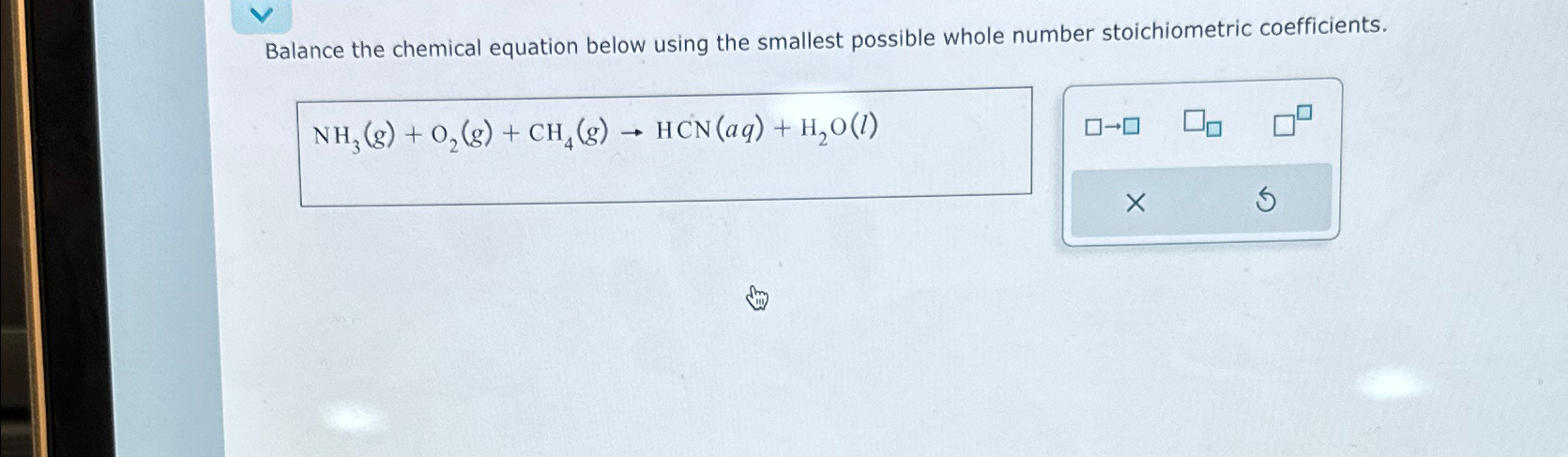 Solved Balance the chemical equation below using the | Chegg.com