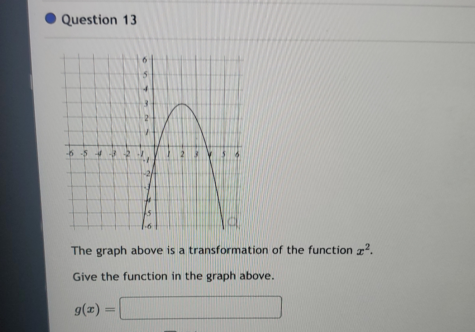 Solved Question 13The graph above is a transformation of the | Chegg.com