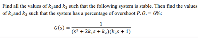 Find all the values of k1 ﻿and k2 ﻿such that the | Chegg.com