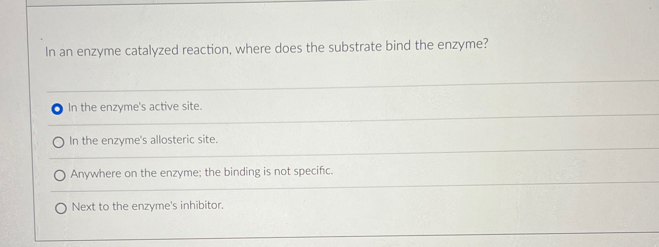 Solved In an enzyme catalyzed reaction, where does the | Chegg.com