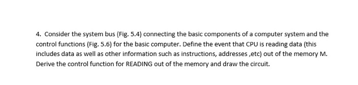 Solved 4. Consider the system bus (Fig. 5.4) connecting the | Chegg.com