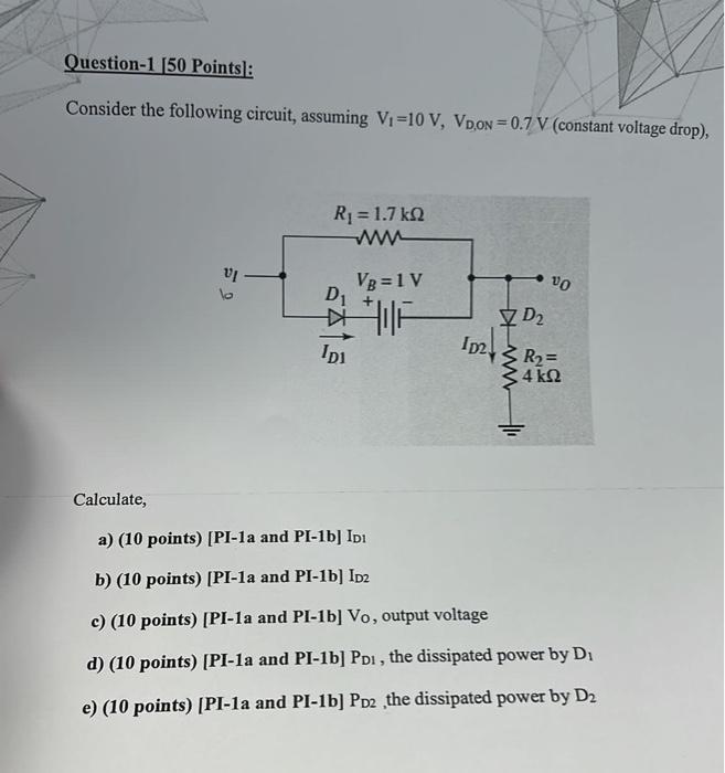 Solved Consider the following circuit, assuming V1=10 | Chegg.com