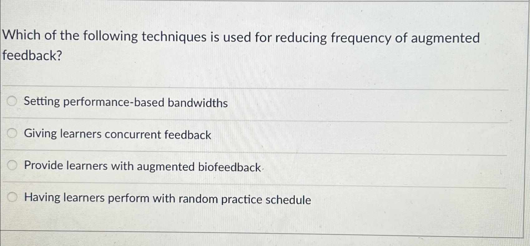 Solved Which of the following techniques is used for | Chegg.com