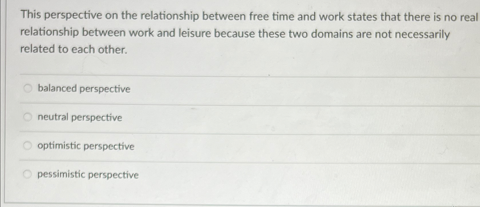 Solved This perspective on the relationship between free | Chegg.com