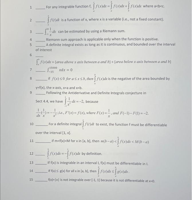 Solved 1 For any integrable function | Chegg.com