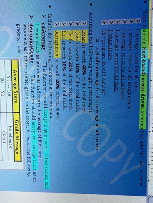 Solved 161 Write a simple (text-based) menu-driven program | Chegg.com