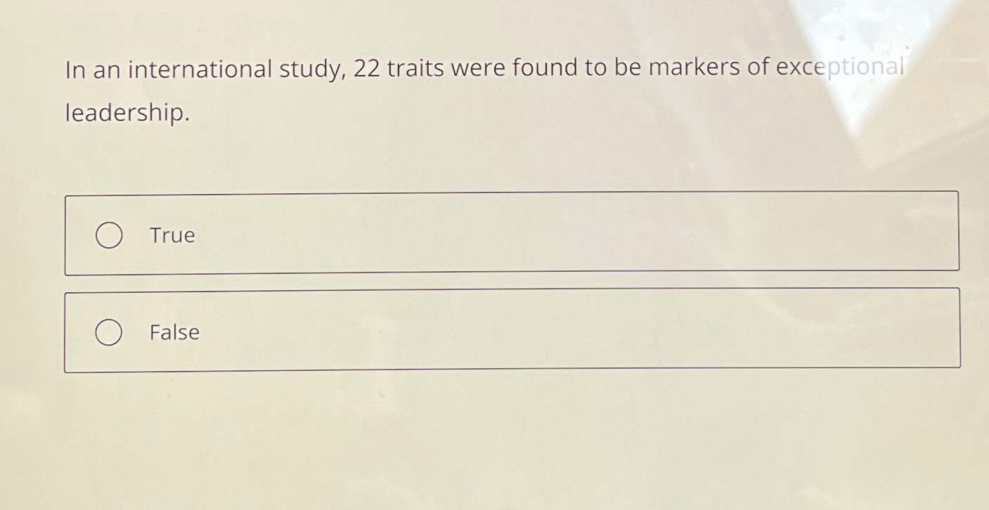 Solved In an international study, 22 ﻿traits were found to | Chegg.com