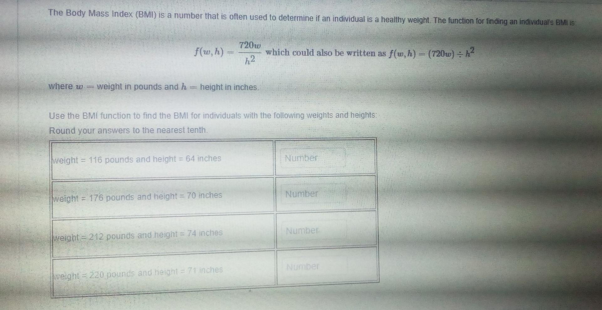 Solved The Body Mass Index (BMI) is a number that is often | Chegg.com