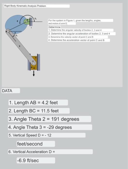 Solved Rigid Body Kinematic Analysis Problem For the system | Chegg.com