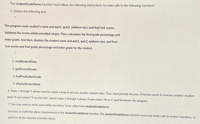 Solved Write a Python grading program, studentGrade, for an | Chegg.com