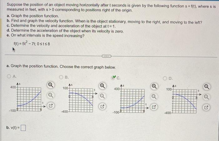 Solved Suppose the position of an object moving horizontally | Chegg.com