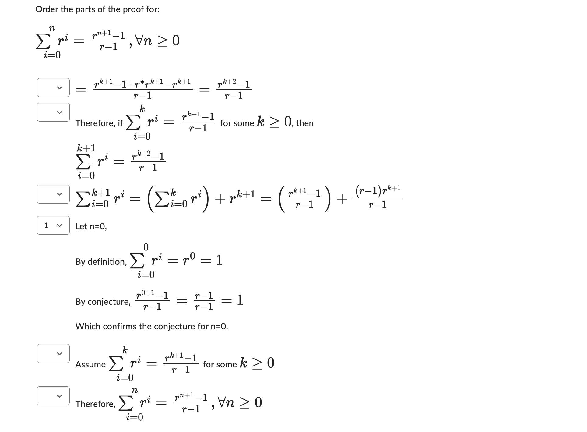 Solved Order the parts of the proof | Chegg.com