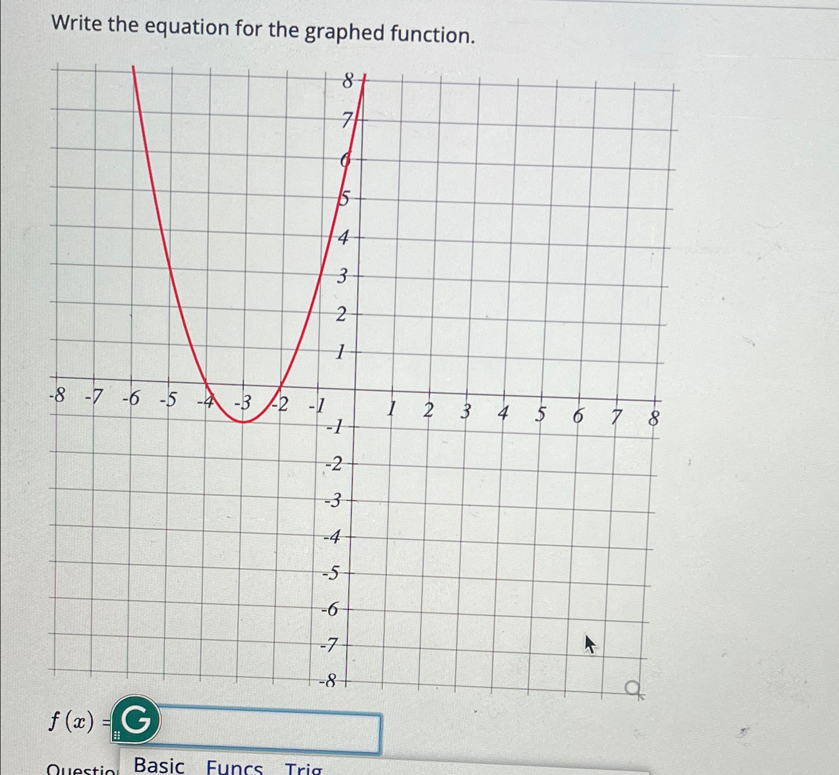 Solved Write the equation for the graphed | Chegg.com