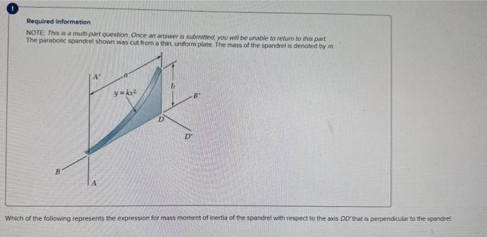 Solved Required information NOTE This is a mult-part | Chegg.com