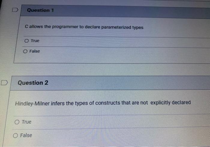 Solved C allows the programmer to declare parameterized | Chegg.com
