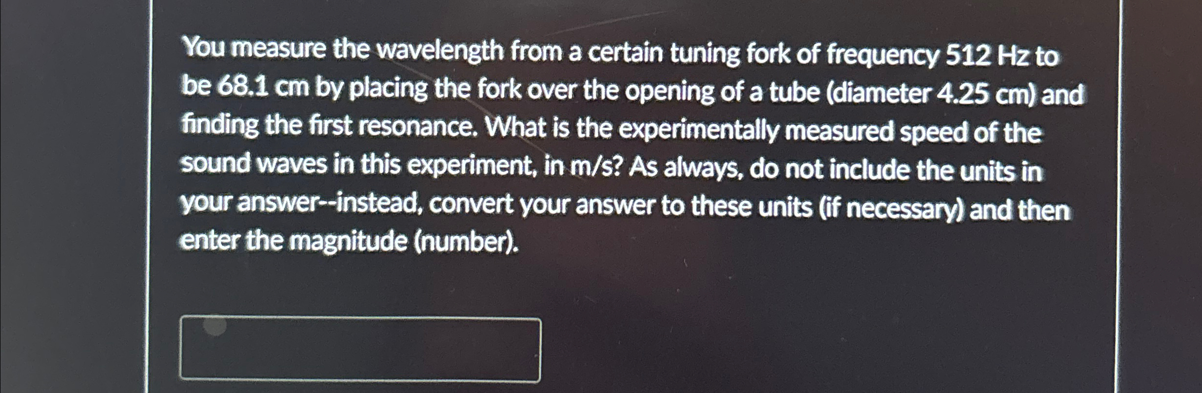 Solved You measure the wavelength from a certain tuning fork | Chegg.com