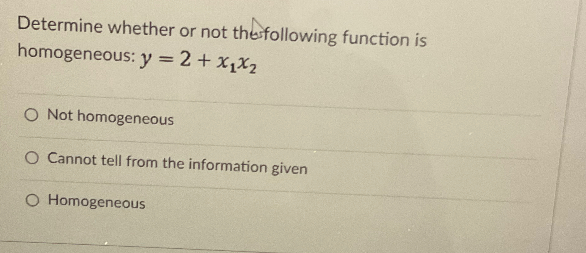 Solved Determine whether or not thusfollowing function is | Chegg.com