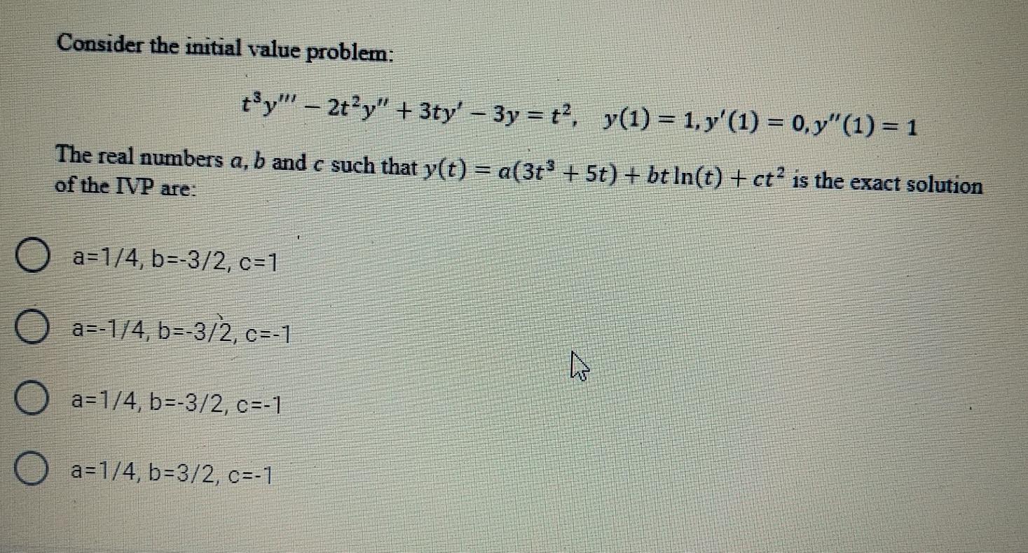 Solved Consider the initial value problem: ty"" – 2ty" + | Chegg.com