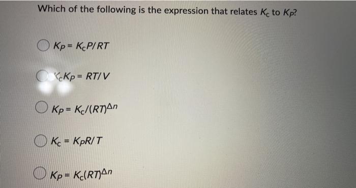 Solved Which of the following is the expression that relates | Chegg.com