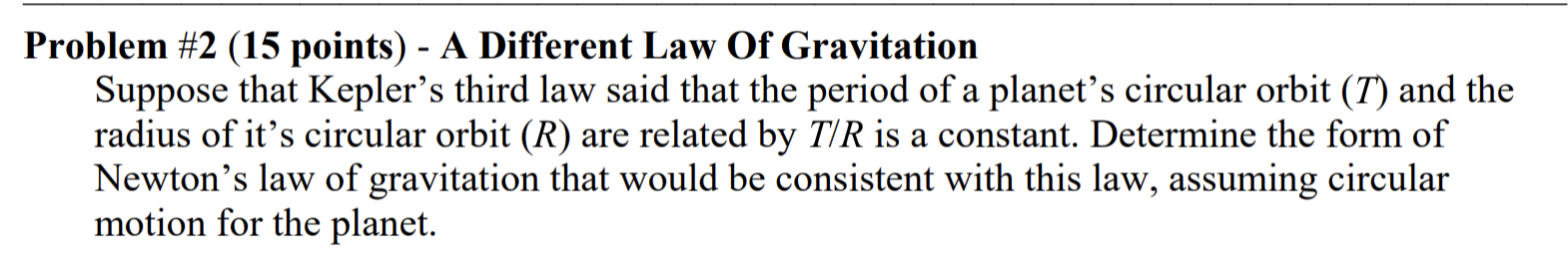 Solved Problem #2 (15 ﻿points) - ﻿A Different Law Of | Chegg.com