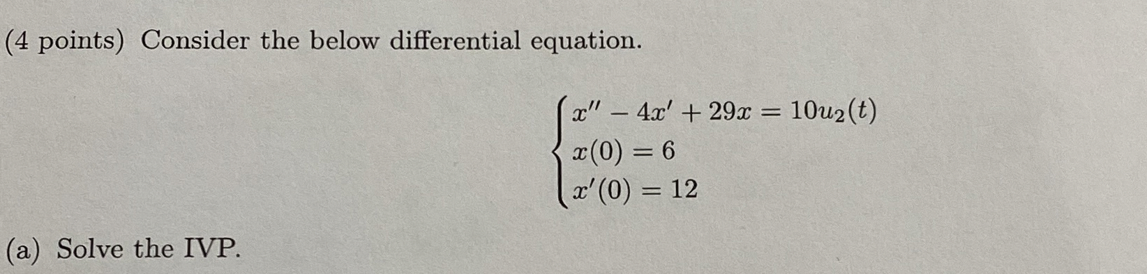 Solved (4 ﻿points) ﻿Consider the below differential | Chegg.com