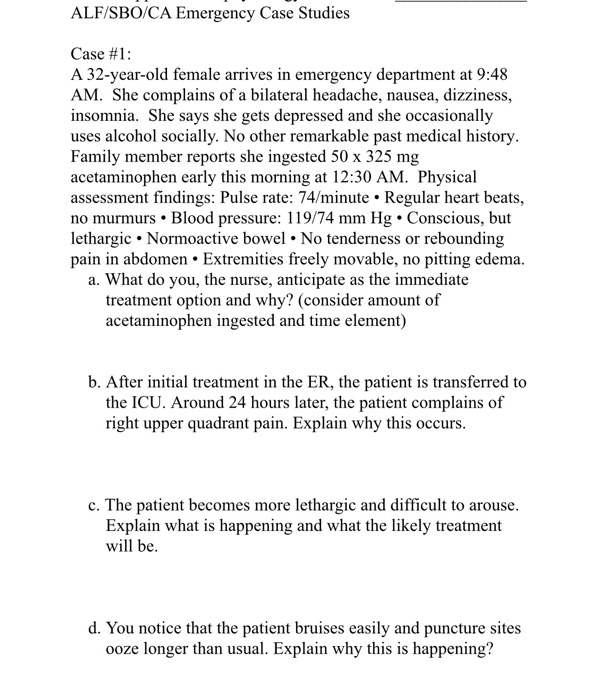 Solved ALF/SBO/CA Emergency Case Studies Case #1: A | Chegg.com