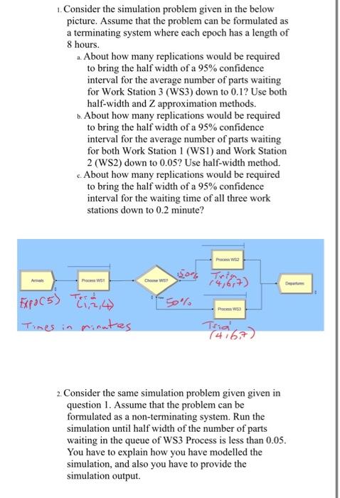 Solved 1. Consider the simulation problem given in the below | Chegg.com