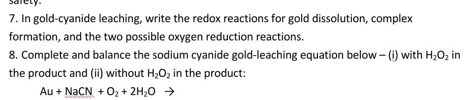 Solved 3. Gold forms complexes with both cyanide and | Chegg.com