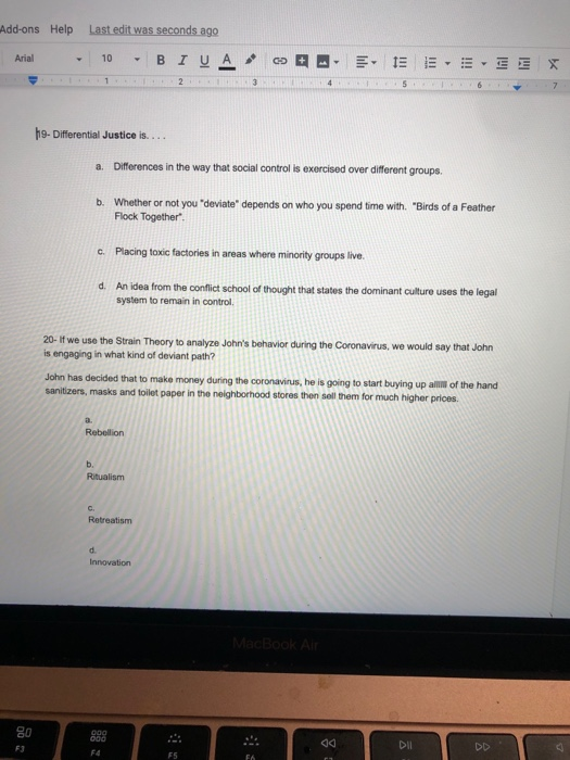 Solved Add-ons Help Last edit was seconds ago Arial 10 BIUA | Chegg.com