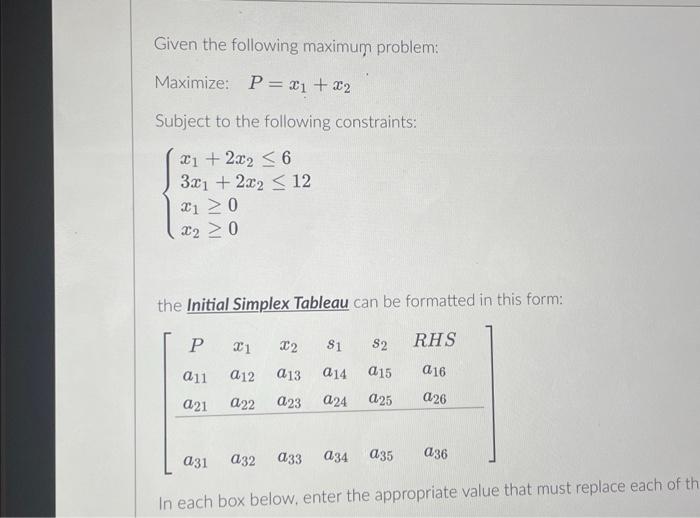 Solved Given the following maximum problem: Maximize: | Chegg.com