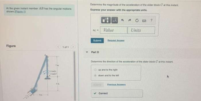 Solved Me the given instant member AB has the angular | Chegg.com