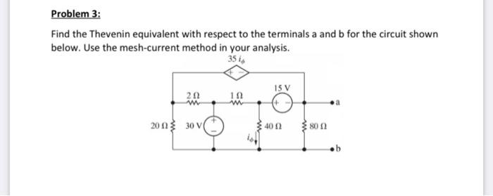 Solved Find the Thevenin equivalent with respect to the | Chegg.com