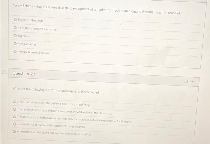 Nancy Scheper-Hughes argues that the development of a | Chegg.com