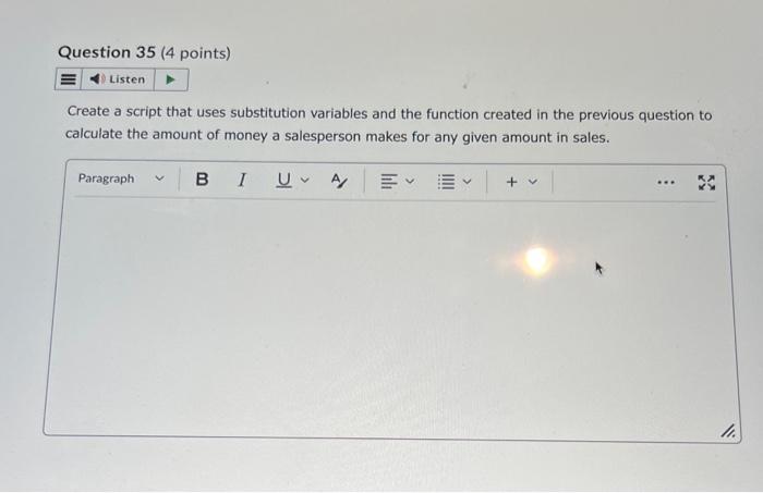 Create a script that uses substitution variables and | Chegg.com